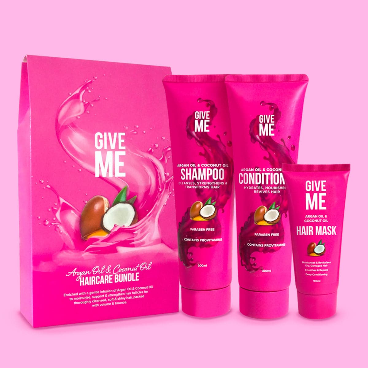 The Haircare Bundle | Argan & Coconut Oil | Give Me Cosmetics